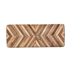 Creative Co-Op Mango Wood Cheese Chevron Pattern Cutting Board, 14.5" x 6", Natural
