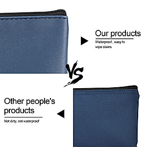 4 Pieces Money Bags With Zipper , 11x6.1 inch Money Pouch, Bank Bag, Cash Bag , Check Wallet, Cosmetics(navy)