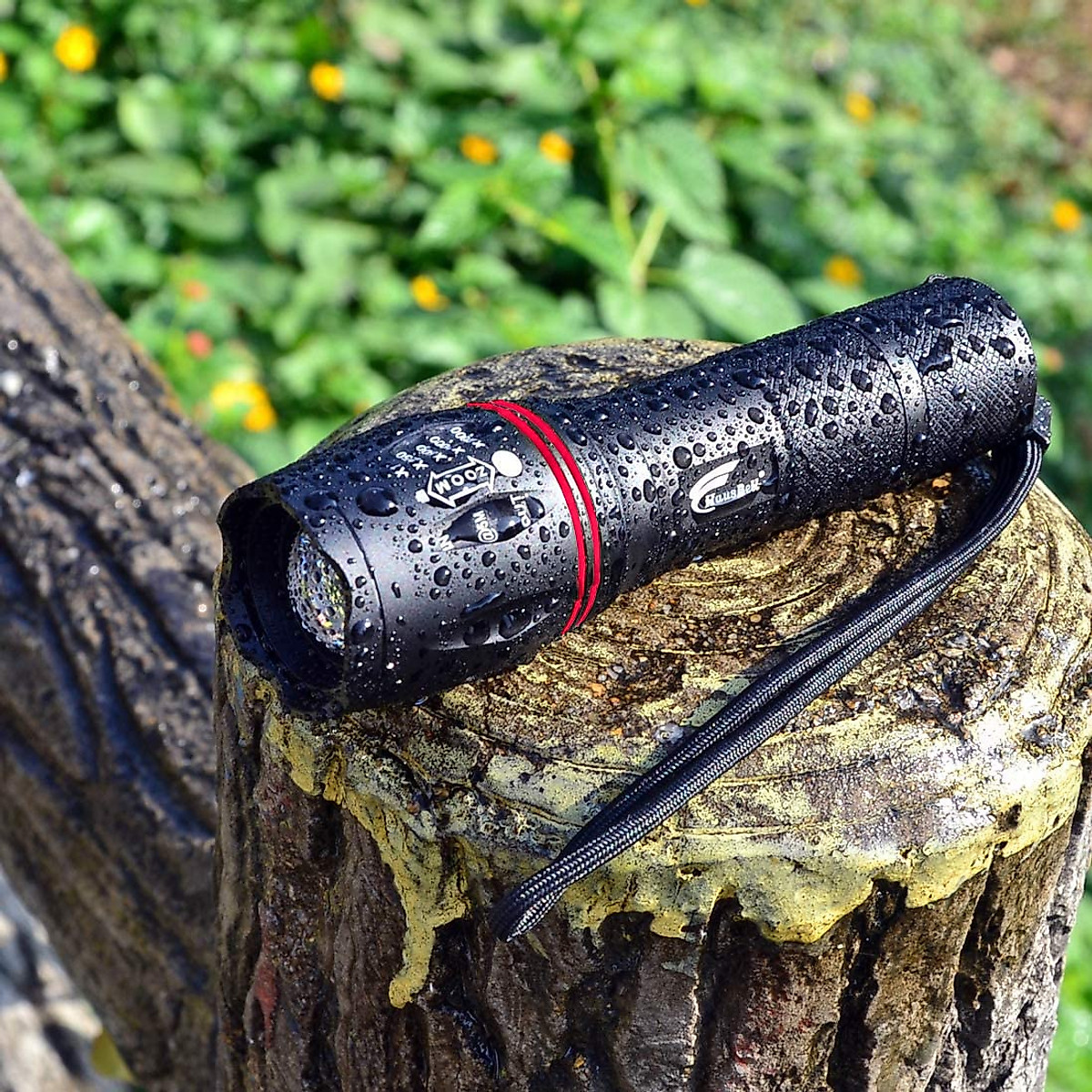 HAUSBELL LED Flashlight 2Pack High Lumens,Bright, Zoomable, Waterproof, Powerful, Emergency Tactical A100 LED Flashlights for Home and 5 Modes, Flashlight for Camping Gear、Hiking、Walking（2Pack）