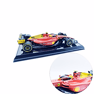 HTLNUZD Bburago 1/24 2022 New F1-75#55 for Ferrari 75th Anniversary Sainz Static Formula One Alloy Racing Car Die Cast Vehicles Model Collectible Gift