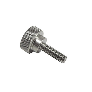10 Pack 1/4-20 x 3/4 Inch Threads 303 Stainless Steel Diamond Knurled Thumb Screws Knobs with Straight Shoulders Right-Hand Threads SAE Flat Tip Uncoated