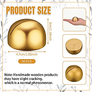 Geyoga 50 Pcs Gold Table Number Holder Round Table Number Stands Modern Place Card Holders Table Number Clips Table Number Holders for Wedding Reception Anniversary Birthday Party Banquet