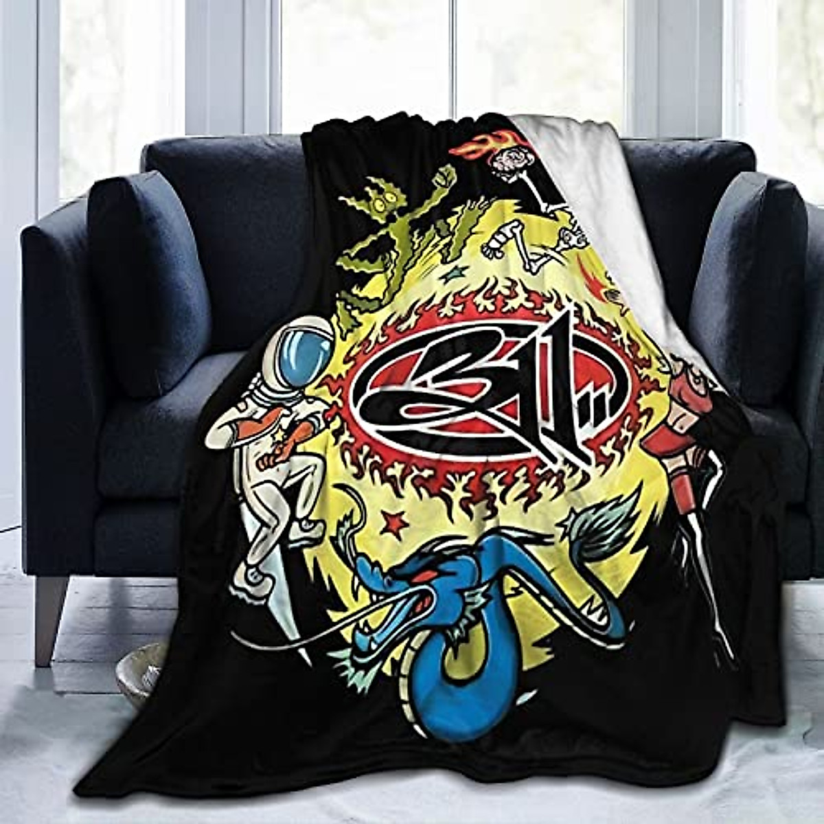 STYLOPUNK 311 Band Throw Blankets Lightweight Flannel Blankets Funny Fleece Bed Blanket All Seasons 80"X60"