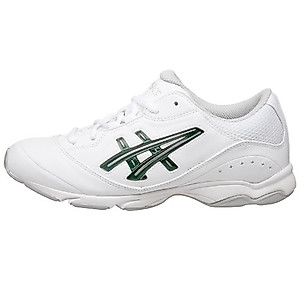 ASICS Women's Cheer 5 Cheerleading Shoe,White/Interchange/Silver,6.5 B US