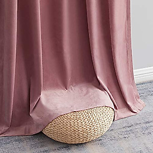 HLC.ME Lopez Velvet Premium Soft Light Filtering Back Tab Rod Pocket Window Treatment Curtain Drapery Panels for Bedroom & Living Room - Set of 2 Panels (54 x 84 inches Long, Blush Pink)