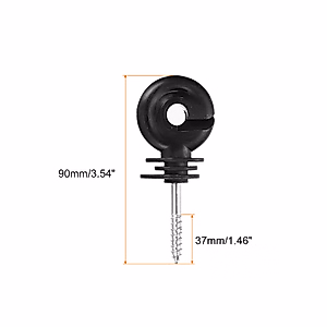 PATIKIL Electric Fence Insulator Screw-in Ring Insulator 25pcs Wood Post Insulator Black for Farm Fencing Power Grid System