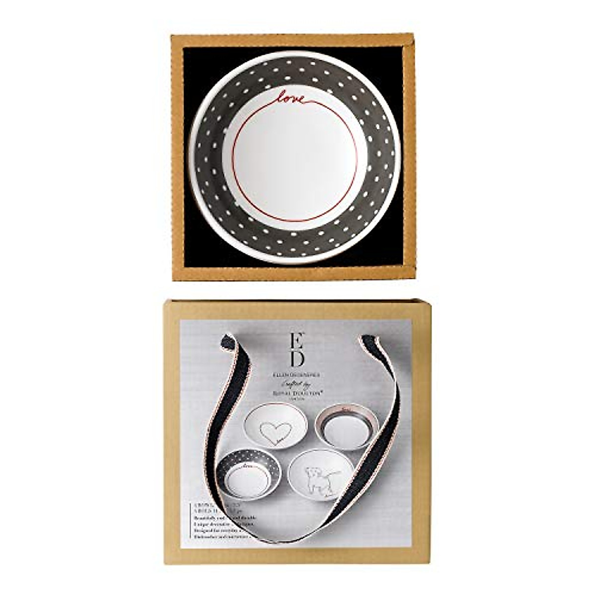 Royal Doulton Gift Set Ellen Degeneres Signature Accent Bowl 14cm Set of 4, Multicolor, 4