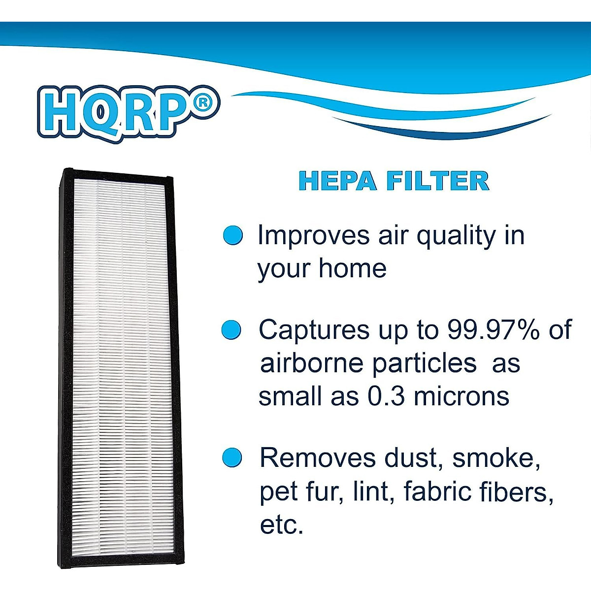 HQRP HEPA Filter with 4 Carbon Filters compatible with Finn OVHT9908 Air Purifier