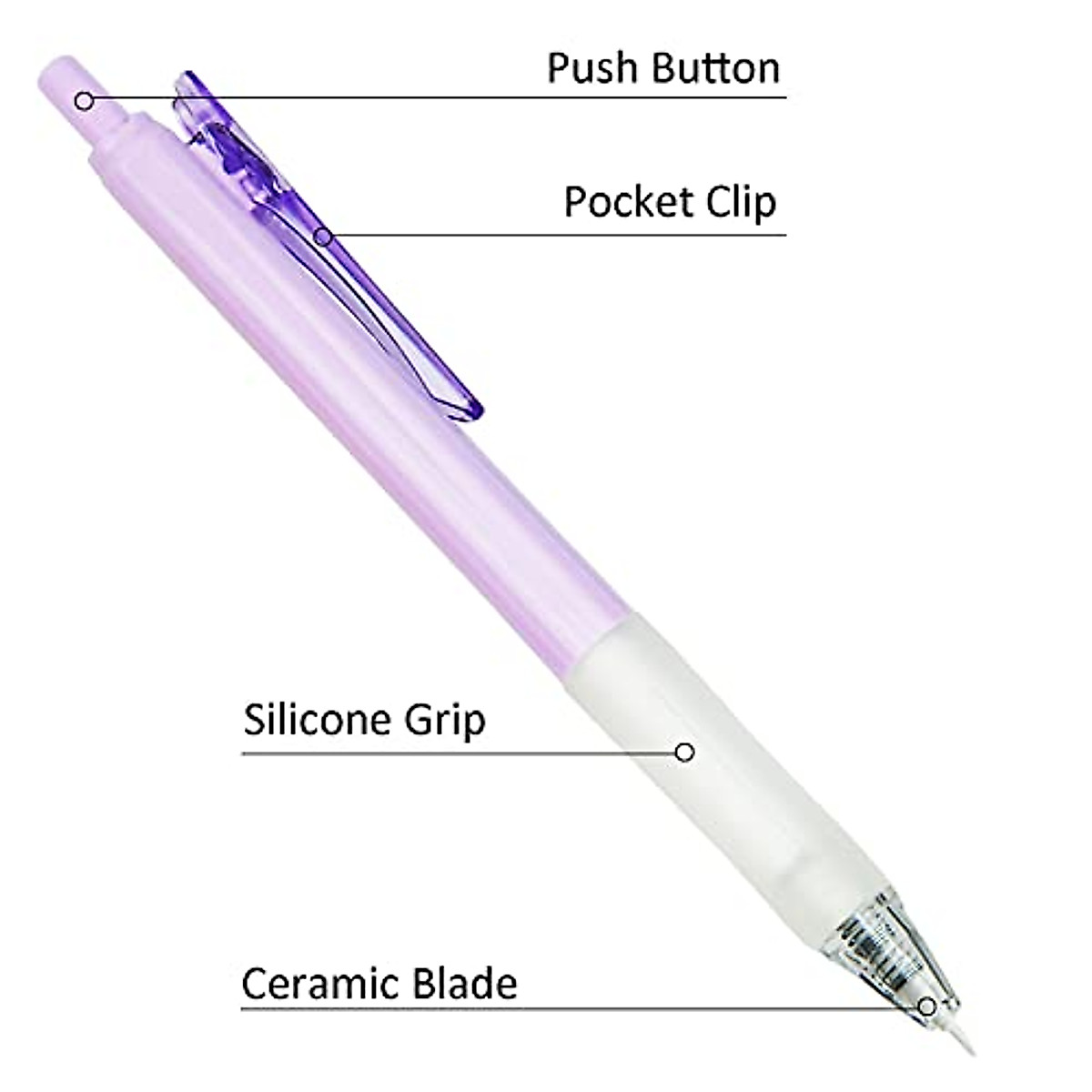 TOMZEGNA Pack 10 Retractable Ceramic Craft Hobby Knife, Precision Craft Cutting Knife with Silicon Grip That Looks Like A Pen, Small Thin Blade for Art Paper Scrapbook