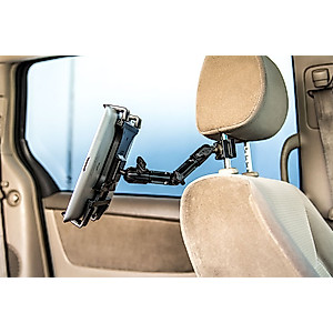 ARKON Mounts Heavy-Duty Slim-Grip Tablet Headrest Mount | Universal Tablet Holder | Adjustable Multi-Angle Arm | Compatible with iPad, Mini, Pro, Galaxy Tab, Kindle, and more