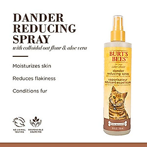 Burt's Bees for Cats Natural Dander Reducing Spray with Soothing Colloidal Oat Flour & Aloe Vera | Cruelty Free, Sulfate & Paraben Free, pH Balanced for Cats - Made in USA, 10 oz Bottle