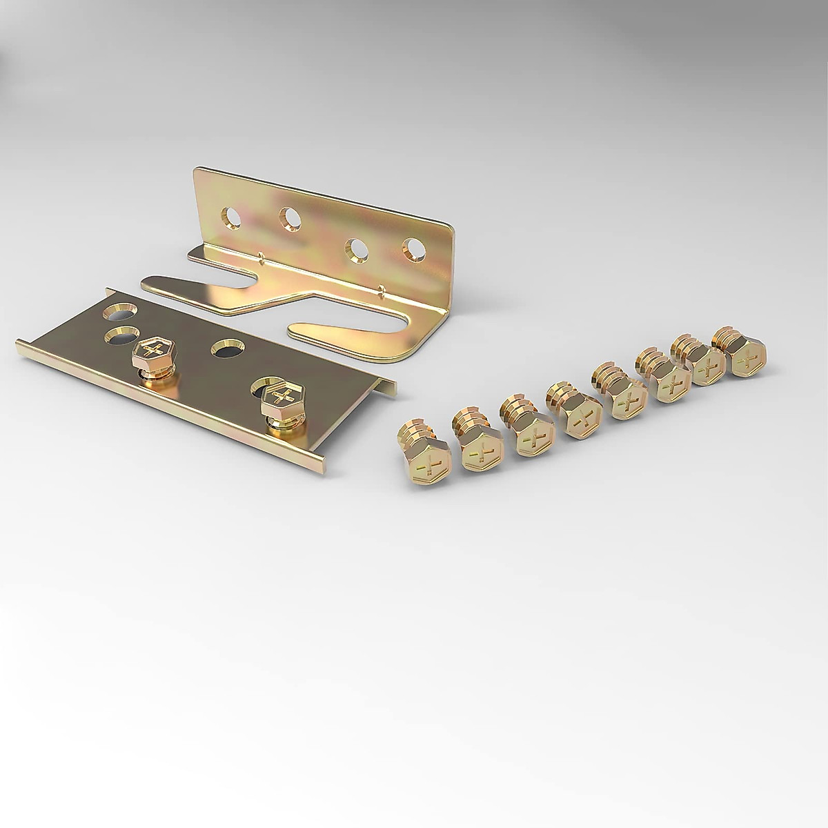 Bed Rail Brackets 4PCS Bed Frame Brackets for Rails Heavy Duty Non Bed Frame Hardware Kit for Wood Bed Connectors Hold Plates for Headboards Footboards