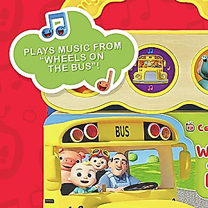CoComelon Wheels on the Bus 3-Button Sound Board Book for Babies and Toddlers, Ages 1-4