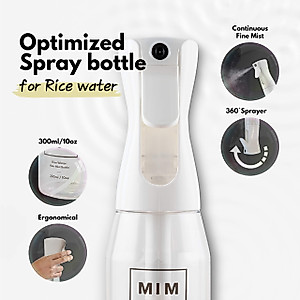 mimosu Natural Hair Growth Conditioner DIY Kit fermented Rice Water for Hair Growth Tea Bags with Continuous Spray Bottle Package,Organic Deep Conditioner for Damaged, Dry, Frizzy Hair,Curly Hair