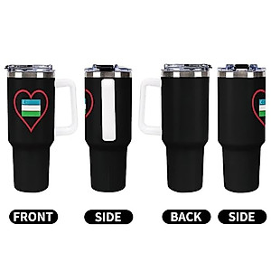 I Love Uzbekistan Red Heart 40oz Water Bottle Double Wall Insulated Tumbler with Handle Leakproof Travel Mug White-style