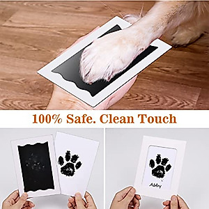 Nabance Paw Print Kit, Dog Nose Print Kit, No Mess Paw Print Stamp Pad for Dogs & Cats, 8Pcs Pet Paw Print Impression Kit with Photo Frames, Clean Touch Ink Pads, Nose Print Stamp Pad for Dogs
