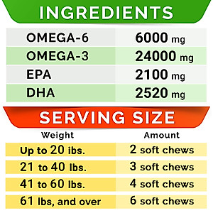 STRELLALAB Omega 3 for Dogs - (360Ct) Fish Oil Treats - Allergy & Itch Relief Skin&Coat Supplement - Dry Itchy Skin, Shedding, Hot Spots Treatment, Anti Itch - Pet Salmon Oil Chews - Chicken Flavor