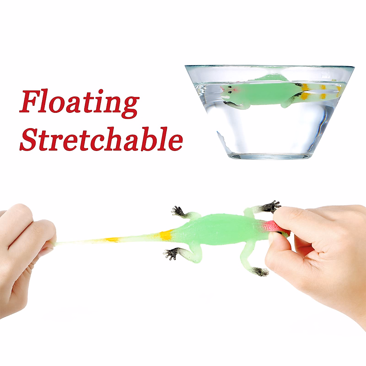 Glow in The Dark Lizard Set,12 Pack Stretchy Realistic Reptile Toy Set for for Kids Boys Girls,Great for Birthday,Themed Parties,Goodie Bag Fillers,Carnival Prizes