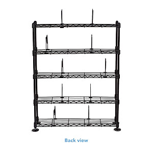 Atlantic Maxsteel 5 Tier Shelving - Heavy Gauge Steel Wire Media Shelving for 275 CDs,152 DVDs, Blu-ray or Games PN3010 in Black