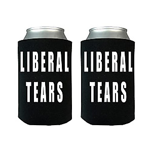 Funny Joke Liberal Tears Collapsible Beer Can Bottle Beverage Cooler Sleeves 2 Pack