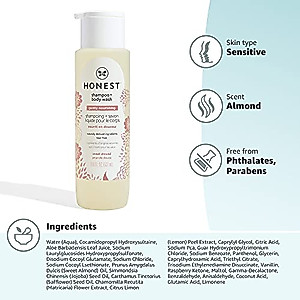 The Honest Company 2-in-1 Cleansing Shampoo + Body Wash | Gentle for Baby | Naturally Derived, Tear-free, Hypoallergenic | Sweet Almond Nourish, 18 fl oz