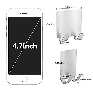 Adhesive Razor Hooks(8 Pack), WALTBRO Premium 304 Stainless Steel Waterproof No Drilling Shaver Holder, Heavy Duty Self Adhesive Hooks for Kitchen, Bathroom, Toilet, Multi Purpose Shaver Hook