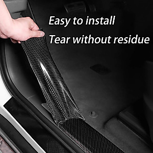DGSL Car Door Edge Guards Door Sill Protector 5D Carbon Fiber Car Wrap Film Vinyl Automotive Wrap Film Car Door Sill Protection Film Anti-Collision Fits for Most Car (2.7In x 33Ft, Black)