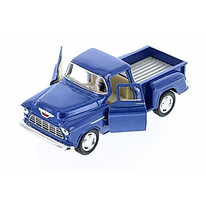 KiNSMART 1955 Chevy Step Side Pick-Up Blue 5" 1:32 Scale Die Cast Metal Model Toy Truck