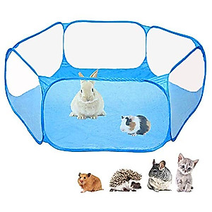 2 Packs of Portable Small Animals Playpen, Outdoor/Indoor Pop Open Pet Exercise Fence, Guinea Pig Accessories Metal Wire Yard Fence C&C Cage Tent for Rabbits, Hamster, Chinchillas and Hedgehogs