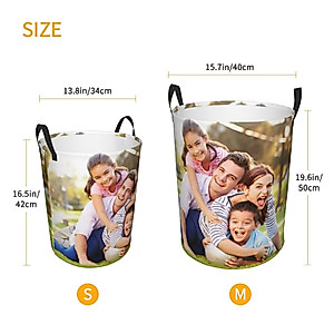 Custom Laundry Hamper For Kids Adults Personalized Dirty Clothes Large Storage Basket Collapsible Customized Waterproof Laundry Baskets With Handle For Bathroom Living Room Bedroom Home Hotel