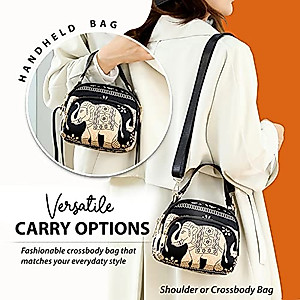 Katloo Small Crossbody Cell Phone Purse for Women Nylon Satchel Wallet Designer Handbags Tote Bag with Top Handle/Detachable Shoulder Strap (Black)