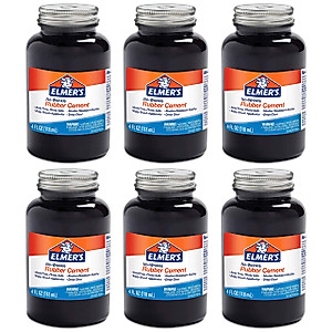 Elmers No-Wrinkle Rubber Cement with Brush (904) - Pack of 6