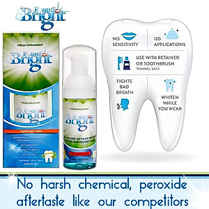 Retainer Cleaner & Aligner Cleaner FoamBright, Great for Invisalign, Teeth Whitening Foam, Candid, Byte, Denture Whitener Toothpaste & Braces Cleaning Peroxide Free Oral Care Replaces Tablets, Paste