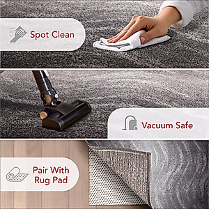 nuLOOM 2' x 3' Performance Indoor Area Rug, Non-Shed, Power Loomed High-Traffic Area Rug for Living Room, Bedroom, Home, Julene Charcoal