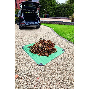 Bosmere Yard Waste Tarp, Heavy Duty Garden Tarp with Reinforced Corner Handles, UV Resistant Coating, 60-inch x 60-inch, Green