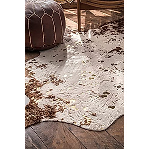 nuLOOM Iraida Contemporary Faux Cowhide Area Rug, 3' 10" x 5', Brown