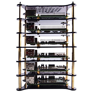 GeeekPi 6-Layers Cluster Case for Raspberry Pi, Pi Rack Case with Raspberry Pi Heatsinks ...