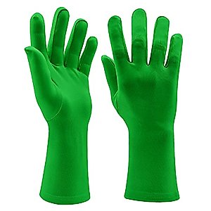 Aniler Chromakey Gloves Green Chroma Key Mask Hood Invisible Effects Background Chroma Keying Green Gloves Mask for Green Screen Photography Photo Video (10" Green Gloves)