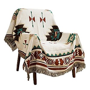 Hopstar Aztec Throw Blanket Navajo Indian Blankets and Throws Boho Western Decor Couch Cover Blanket for Bed Sofa Living Room Beach Travel 51"x63"