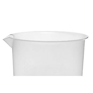 1000ml Plastic Beaker; 20ml Graduations, Premium Polypropylene; Pack of 12