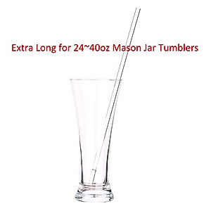 AYOYO 12 Pack 11 Inch Reusable Plastic Straws Clear Tritan Drinking Straw Portable Straws With Telescopic Case/Cleaning Brush for 24oz - 40oz Mason Jar Tumblers