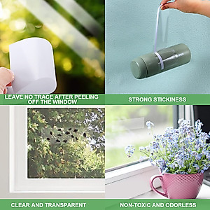 Window Fly Traps for Indoors, 80 Pack Clear Fly Paper Sticky Fly Strips for Home Houseflies Waterproof Fly Catcher Lady Bug Traps