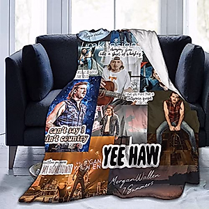 Morgan Wallen Merchandise Blanket Ultra-Soft Blanket Collage Singer Blanket Flannel Blanket Portable Throw Blanket for Living Room Couch Sofa Car Fans Gift 60x50 in