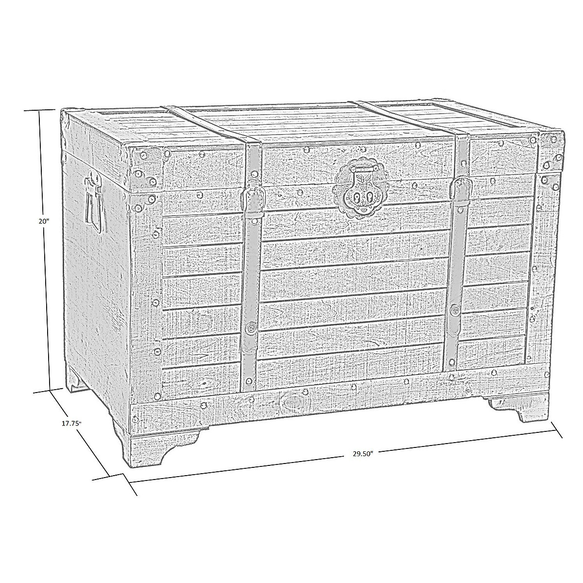 Vintiquewise Old Fashioned Large Natural Wood Storage Trunk and Coffee Table