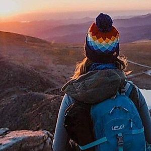 YoColorado Argyle Colorado Pom Pom Beanie - Mountain Winter Hats for Men or Women, Rainbow Warm Stocking Stuffers Ski Caps