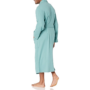 Amazon Essentials Men's Lightweight Waffle Robe (Available in Big & Tall), Teal Blue, Medium-Large