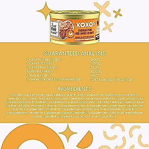 I AND LOVE AND YOU" XOXOs Canned Wet Cat Food, Whitefish and Tuna/Salmon and Tuna Pate, Grain Free, Real Meat, No Fillers, 3 oz Cans, Pack of 12 Cans