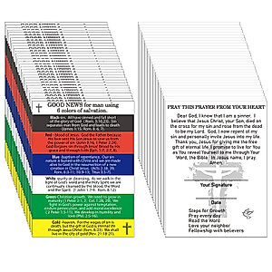 Zhanmai 200 Pcs Bulk Plan of Salvation Cards Gospel Tracts Pocket Holy Postcards Prayer Cards Christian Inspirational Bible Verses Wallet Planner Bookmark for Men Women Teens Ministering Tool