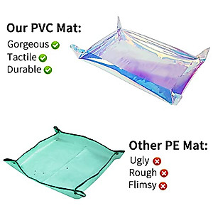 Azureblue Repotting Mat for Indoor Plants Iridescent Plant Potting Mat Waterproof Potting Repotting Tray Gardening Mat Indoor Plant Accessories 25.6 x 17.3