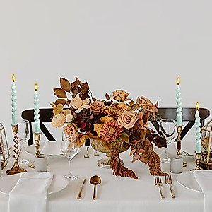 Spiral Taper Dinner Candles - Conical Stick Candles, H 7.5inch, Unscented, Aesthetic Candle, 3/4 Taper Candles, Long Votive Candles,Christmas Giftt,Chime Candles (4pcs, Blue)